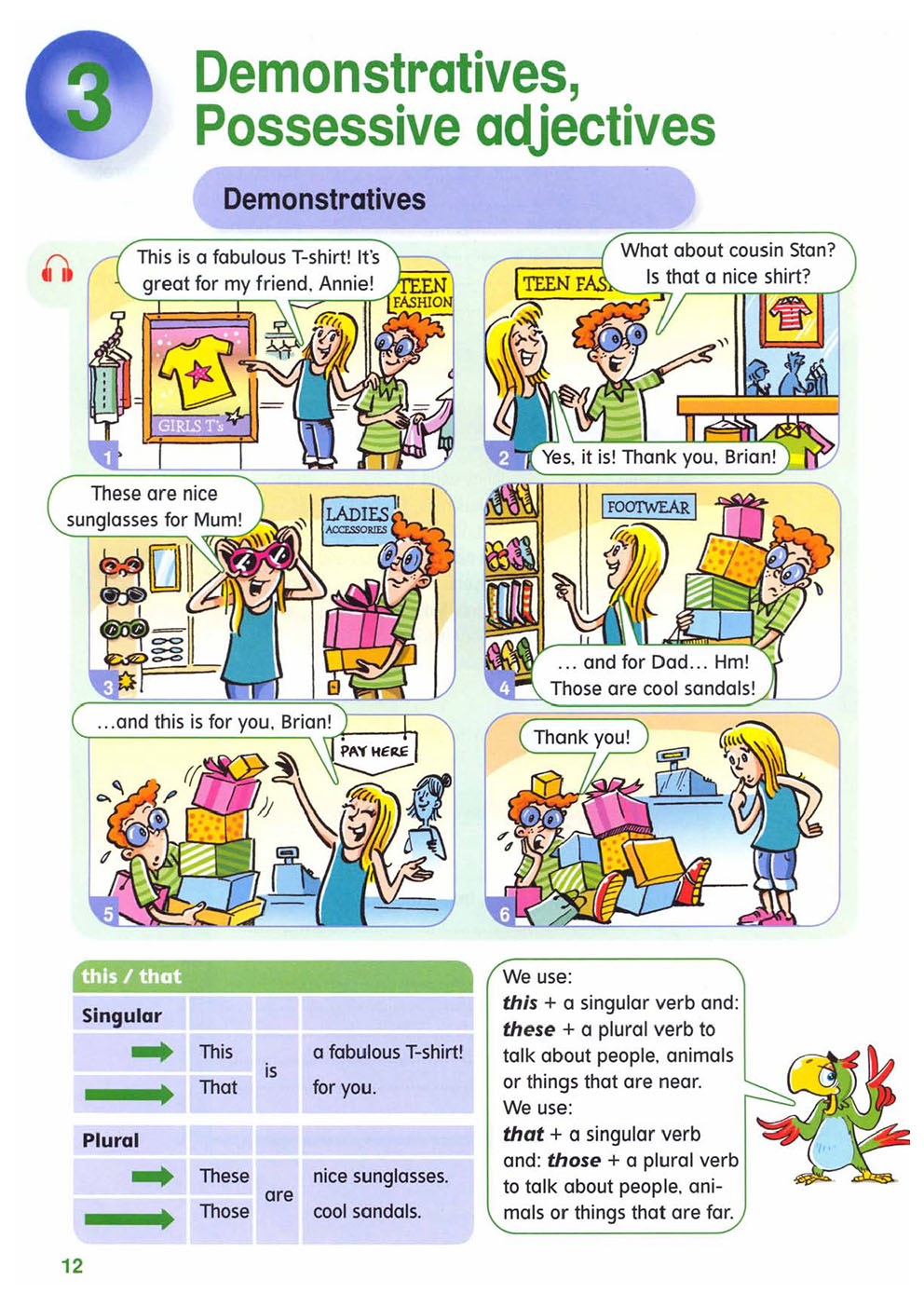 Demonstratives, possessive adjectives